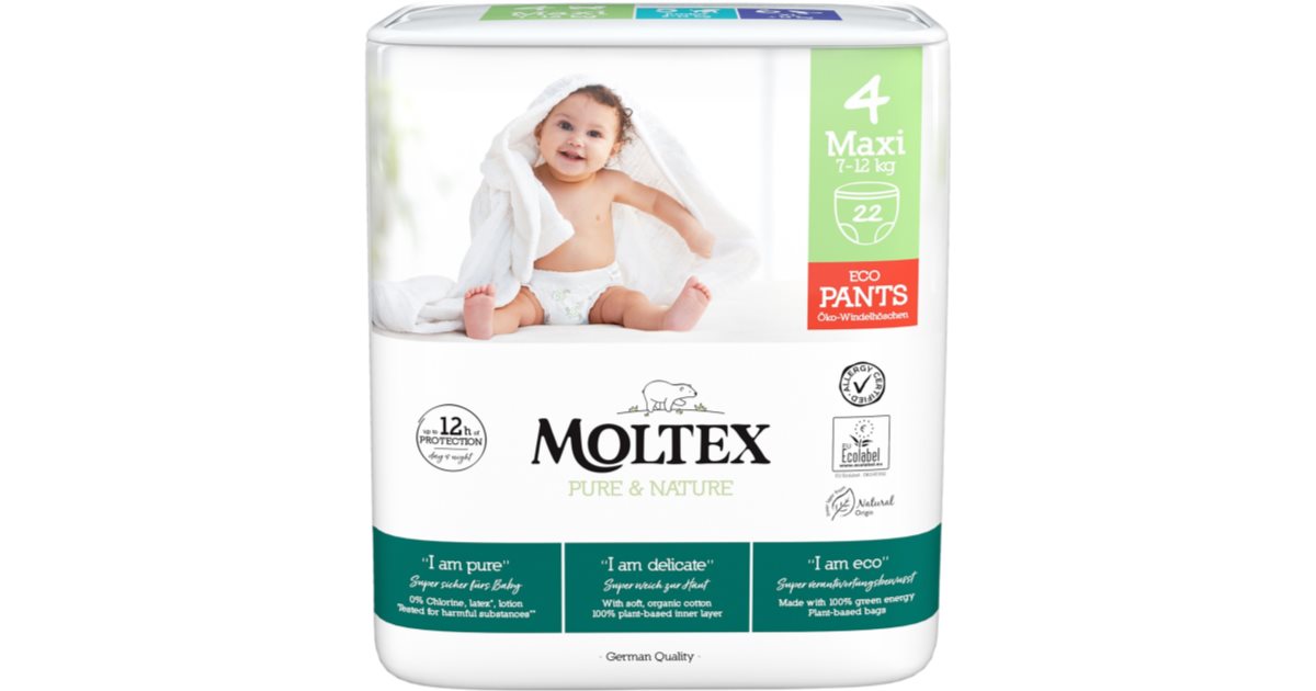 Moltex Pure & Nature Maxi Size 4 disposable nappy pants | notino.co.uk