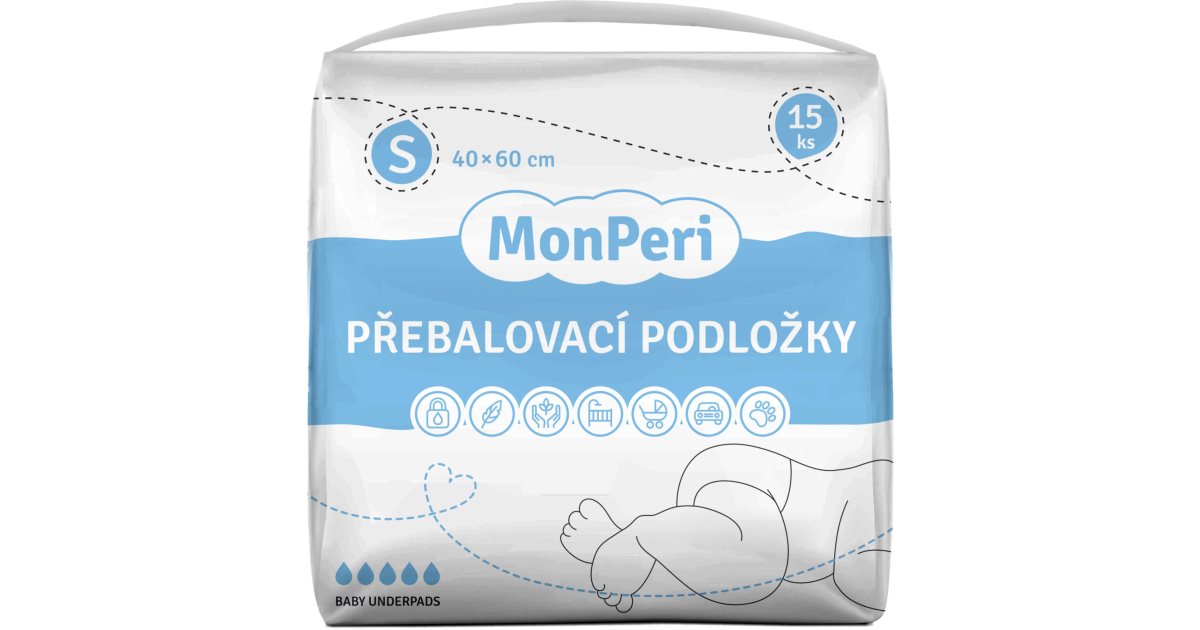 MonPeri Baby Underpads Size S еднократни подложки за смяна на пелените ...