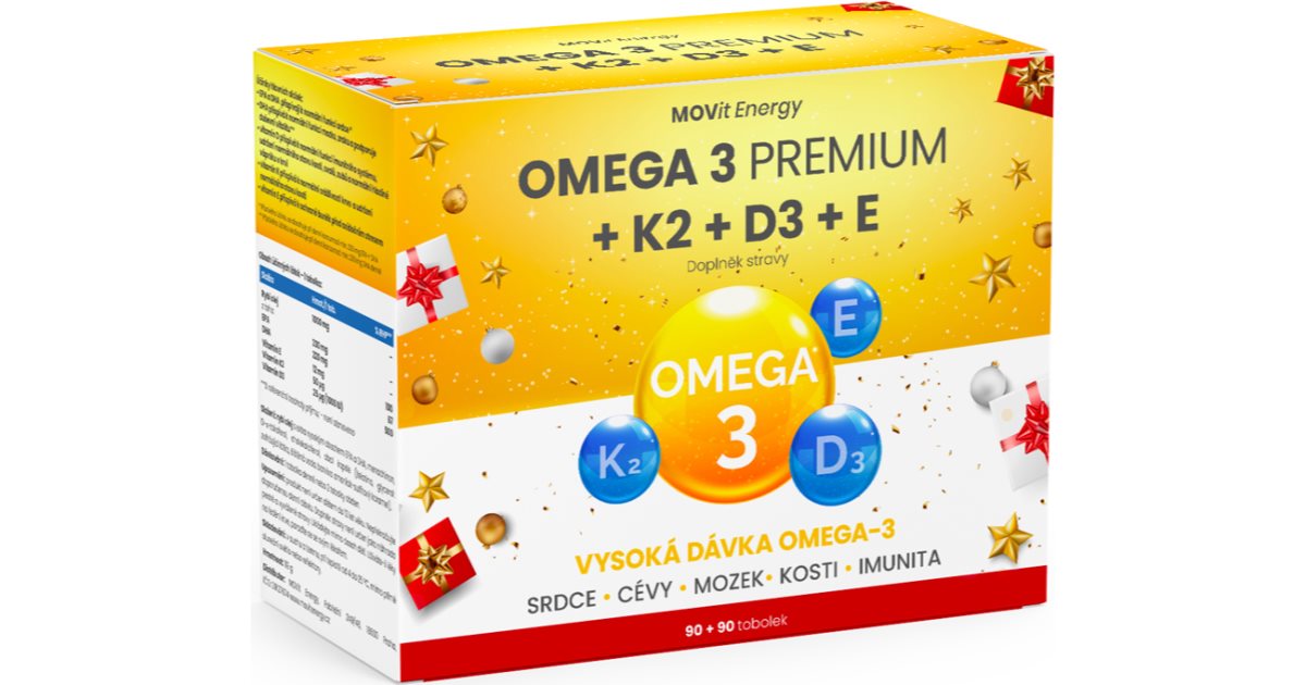 Movit Energy Omega 3 Premium + K2 + D3 + E dárkový balíček doplněk ...