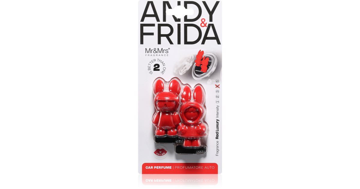 Mr & Mrs Fragrance Andy & Frida Red Luxury car air freshener | notino.co.uk