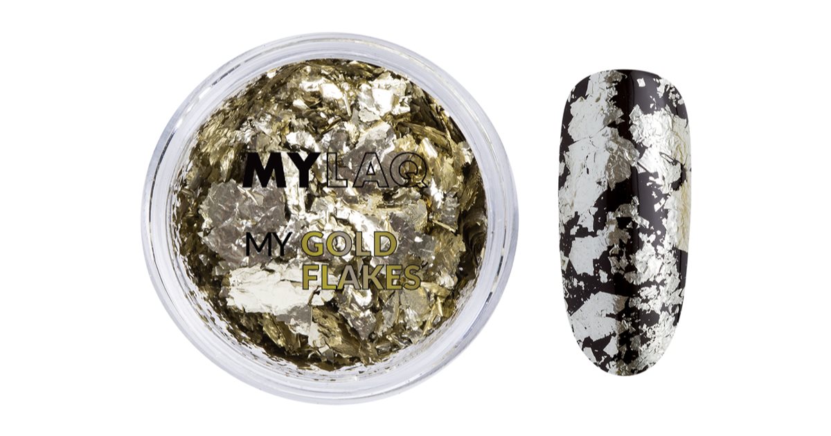 MYLAQ My Flakes Gold kullast plaadid küüntele | notino.ee