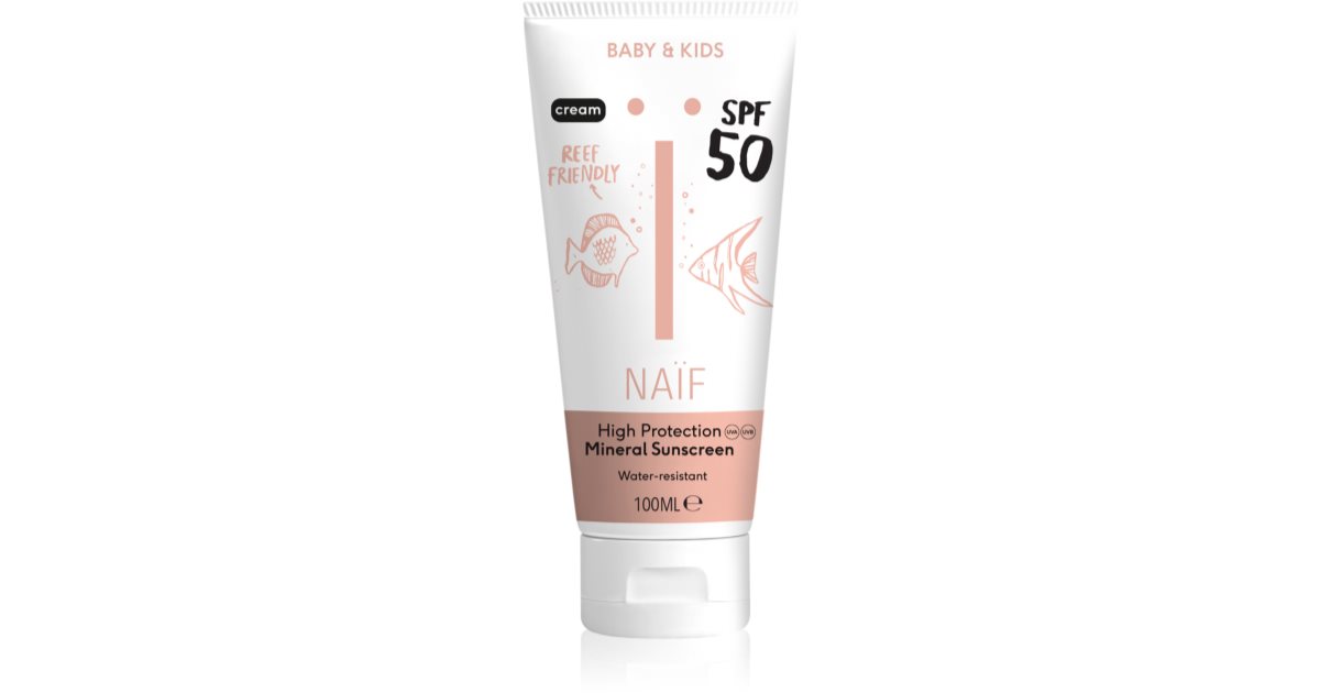 Naif Baby & Kids Sun Cream SPF 50 Skyddande solkräm för spädbarn och ...