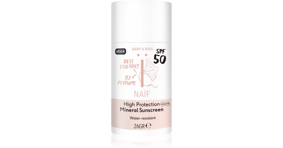 Naif Baby & Kids Mineral Sunscreen SPF 50 protective mineral stick for ...