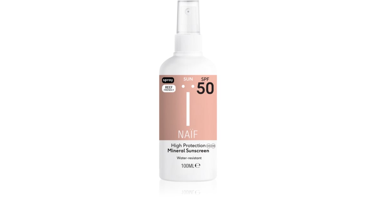 Naif Sun Mineral Sunscreen SPF 50 spray solaire protecteur SPF 50 ...