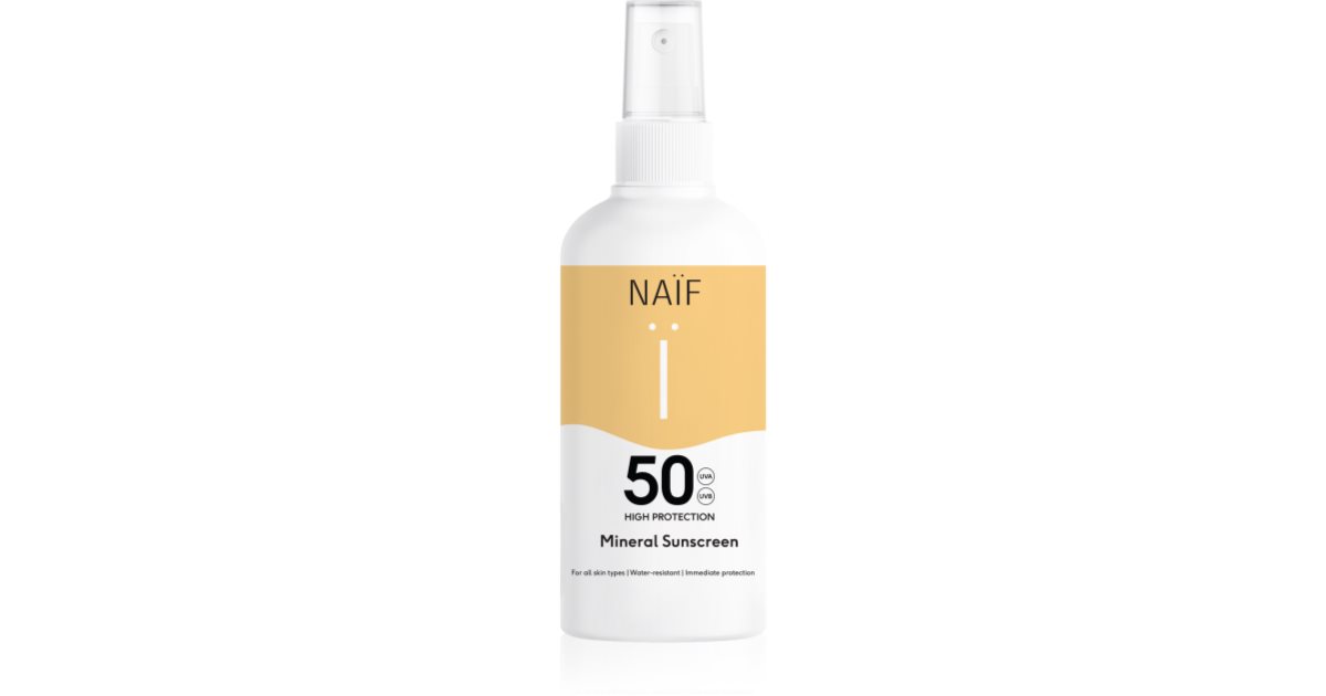Naif Sun Mineral Sunscreen SPF 50 spray solare protettivo SPF 50 ...