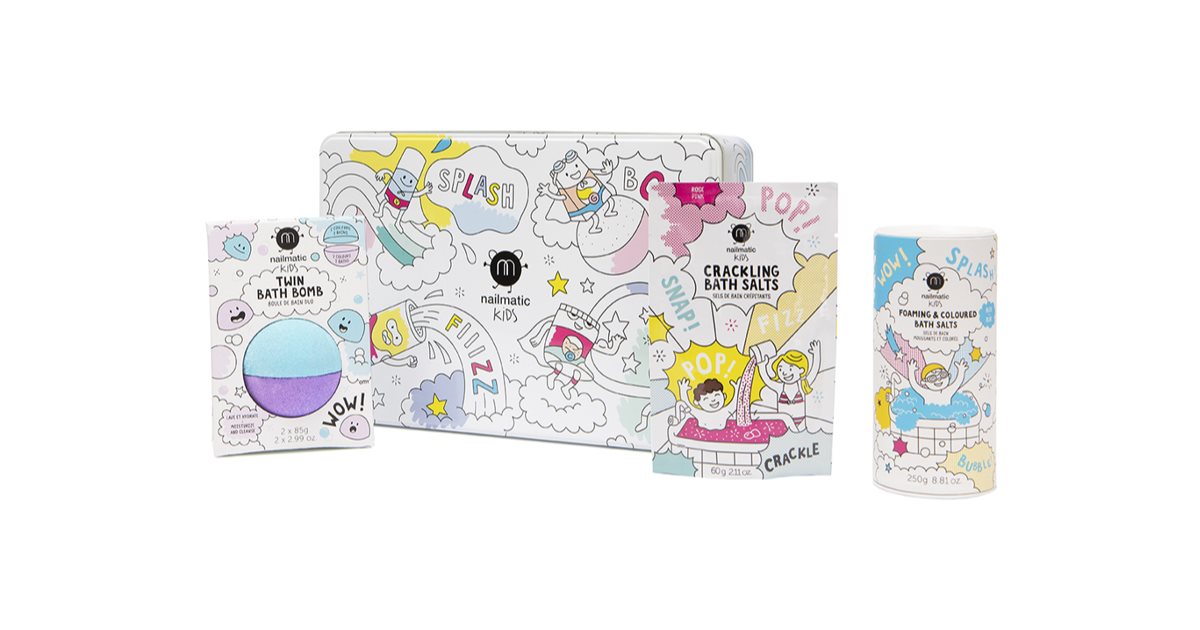 Nailmatic Kids Bubble Bath Box set for children Blue, Pink, Blue and ...