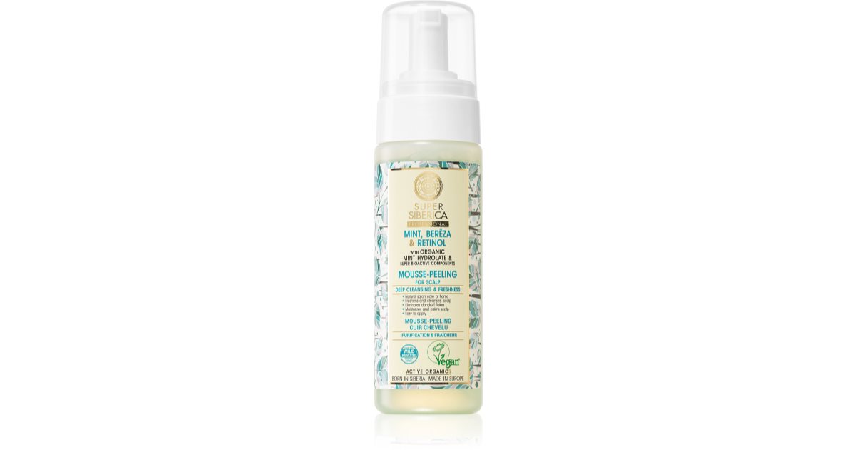 Natura Siberica Mint, Bereza & Retinol Skummende peeling Til hovedbund ...