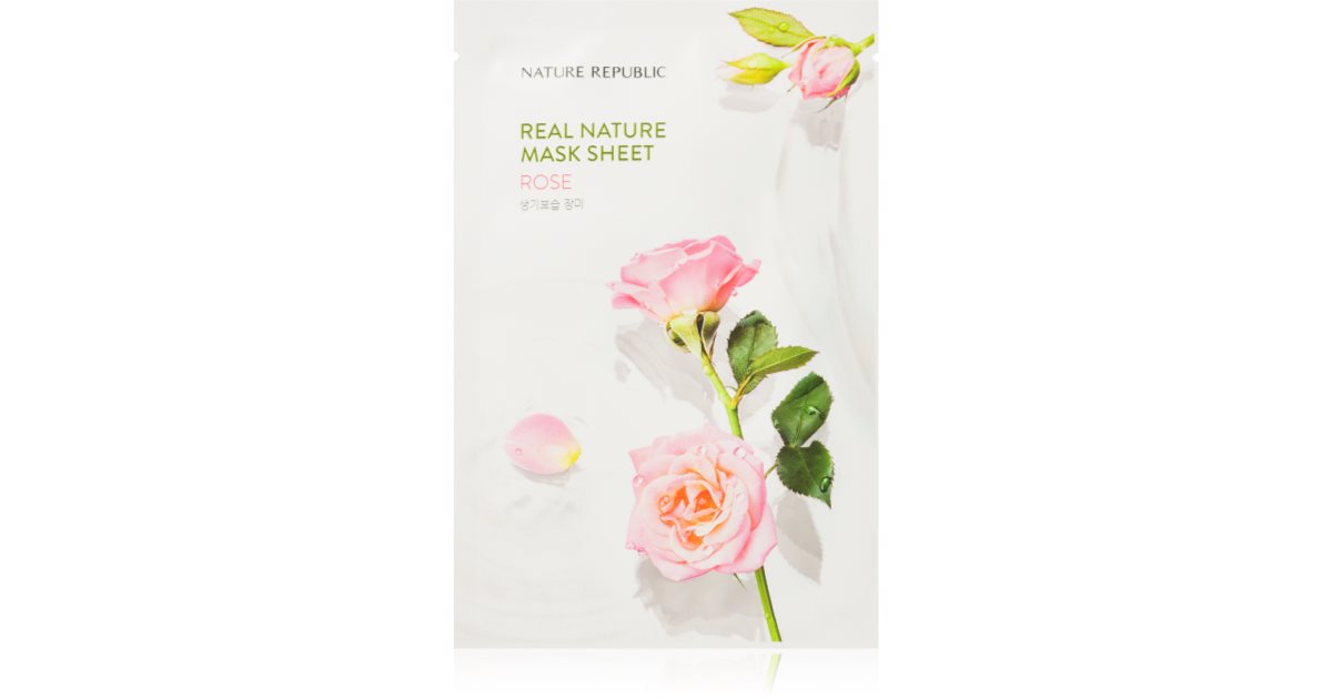 NATURE REPUBLIC Real Nature Rose Mask Sheet masque en tissu ...