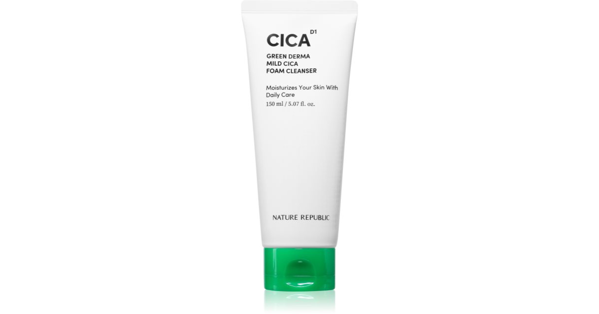 NATURE REPUBLIC Green Derma Mild Cica Foam Cleanser dermo-soothing deep ...