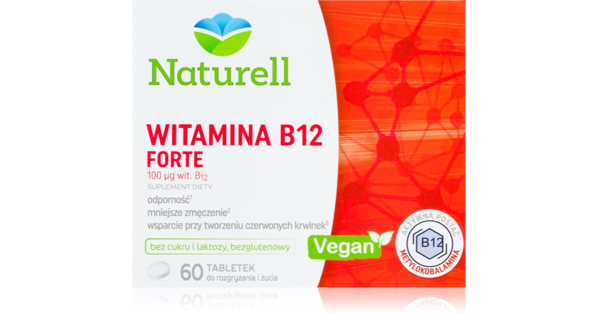 Naturell Witamina B12 forte tabletki na wsparcie prawidłowego tworzenia ...