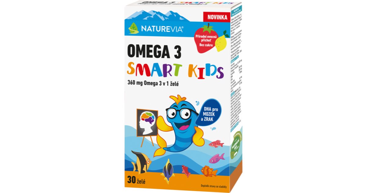 NatureVia Omega 3 Smart Kids želé cukríky pre normálnu činnosť srdca a ...