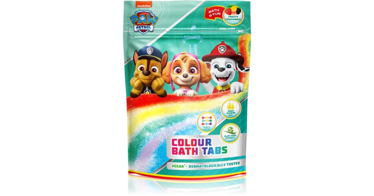 Nickelodeon Paw Patrol Colour Bath Tabs vonios priemonė vaikams | notino.lt