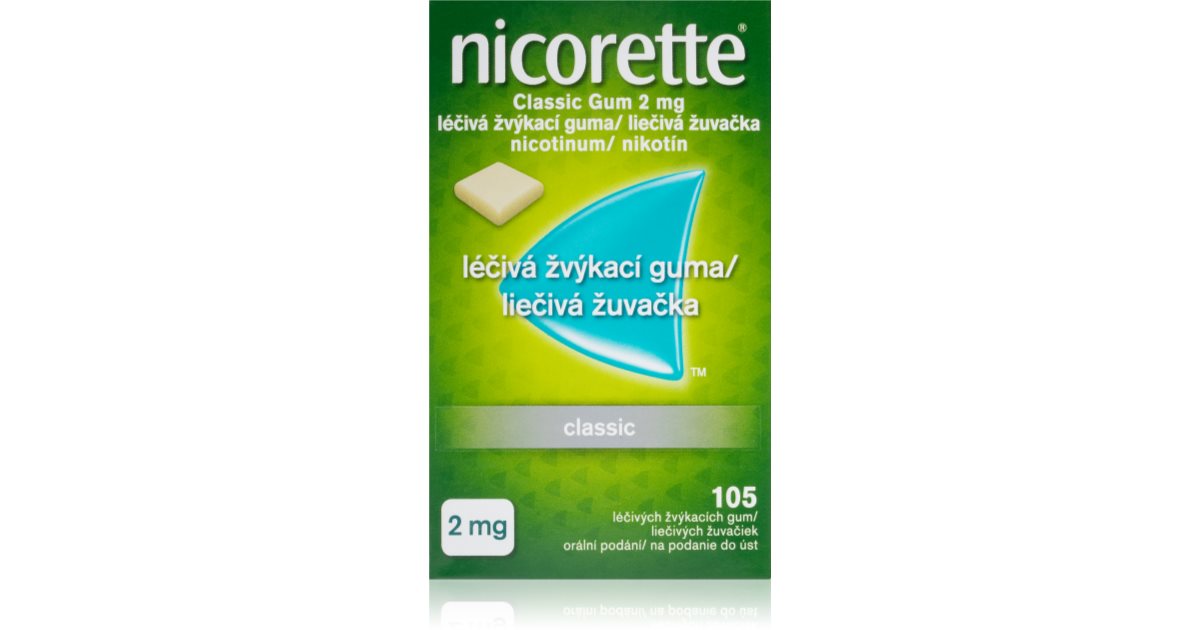 Nicorette Classic Gum 2 mg liečivá žuvacia guma pri odvykaní od ...