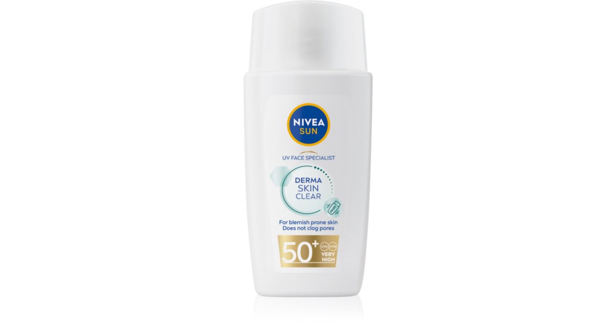 NIVEA SUN Derma Skin Clear Face Sunscreen for skin with imperfections ...