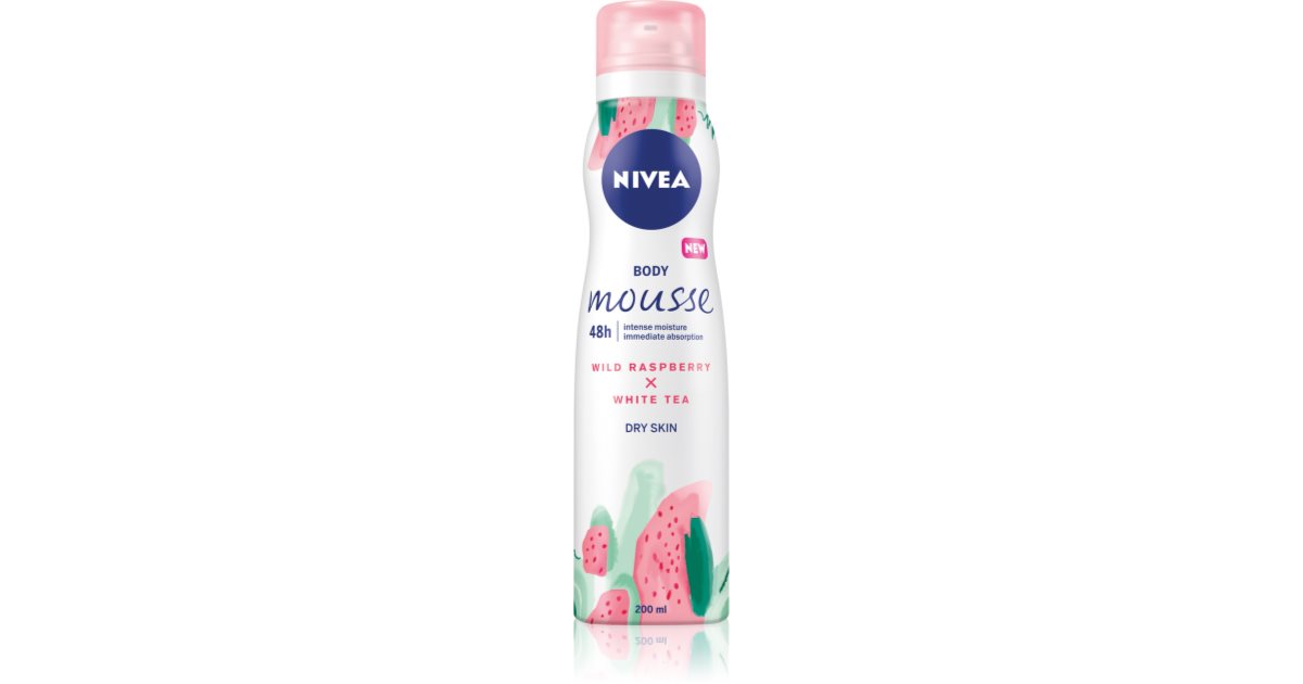 Nivea Wild Raspberry & White Tea espuma corporal suave para hidratação ...