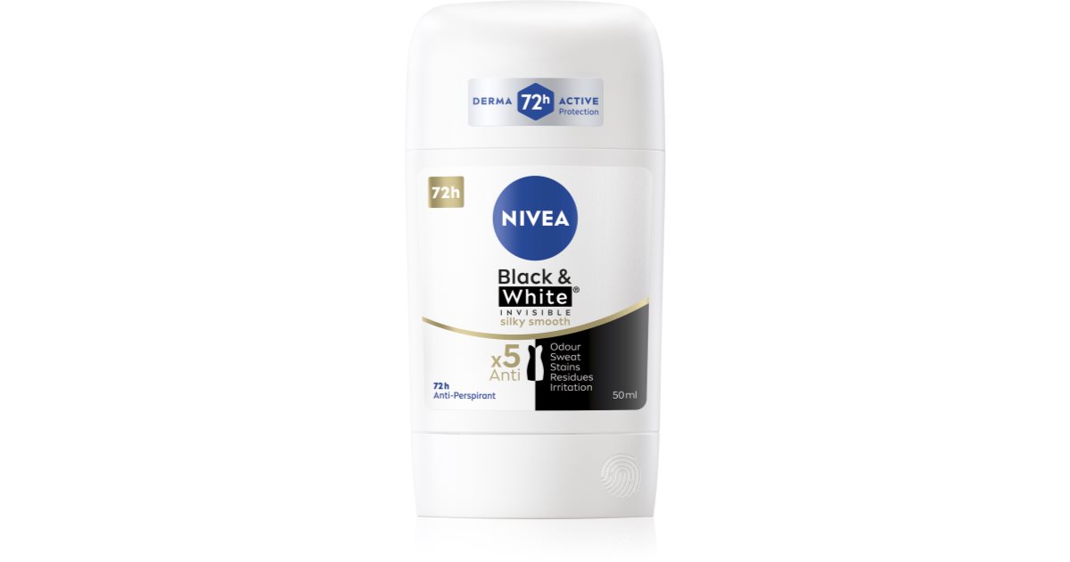 NIVEA Black & White Invisible Silky Smooth antiperspirant stick ...