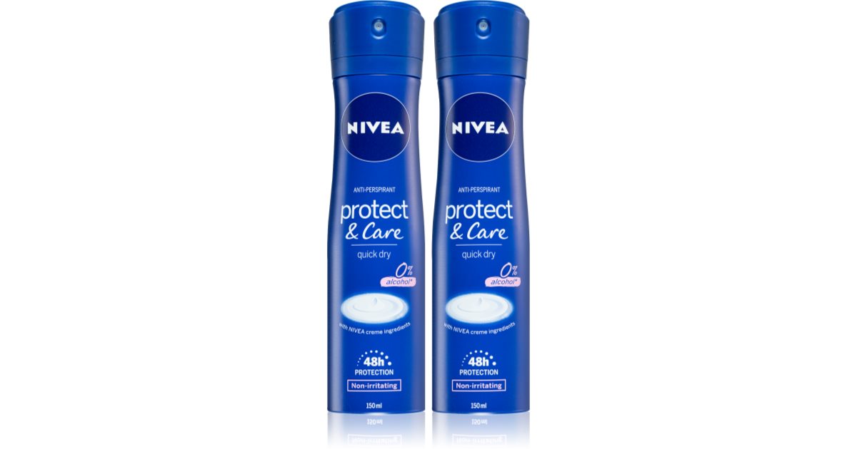 NIVEA Protect & Care антиперспирант-спрей изгодна опаковка 2 x 150 ml ...