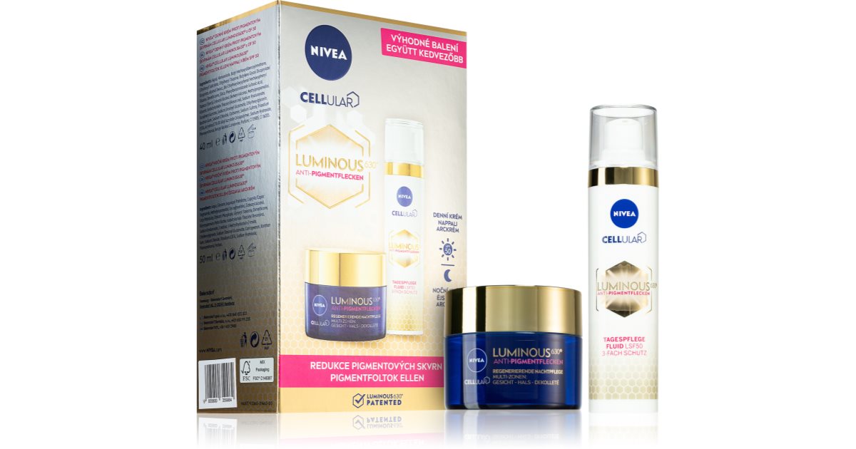 NIVEA Cellular Luminous 630 výhodné balení (proti pigmentovým skvrnám ...