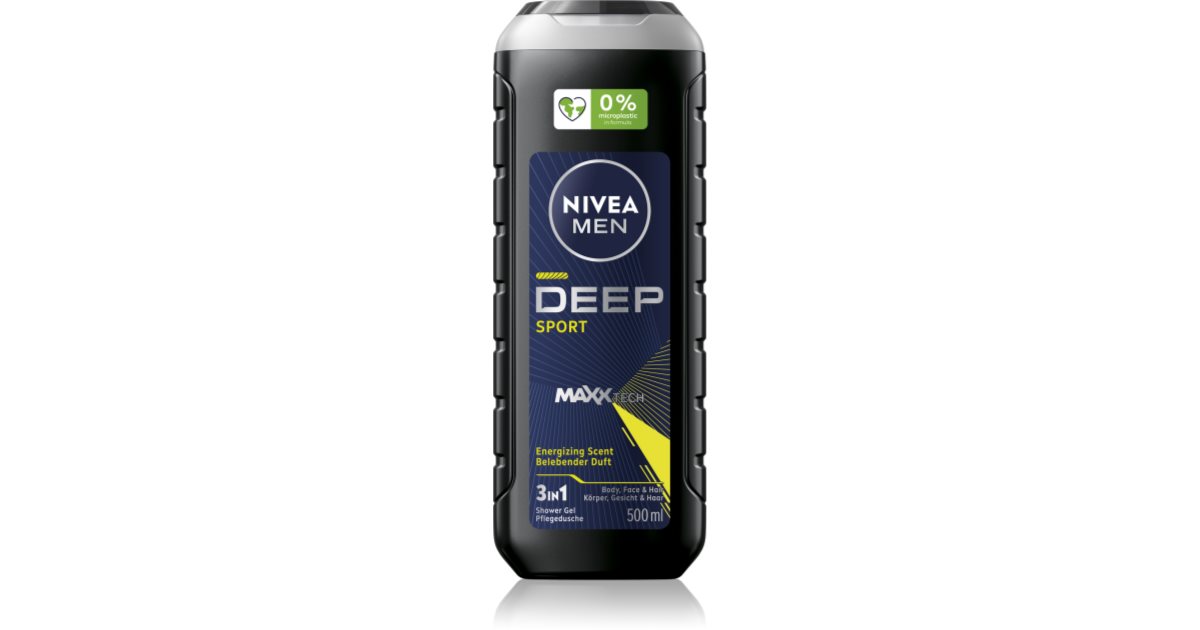 NIVEA MEN Deep Sport gel de banho energizante para homens | notino.pt