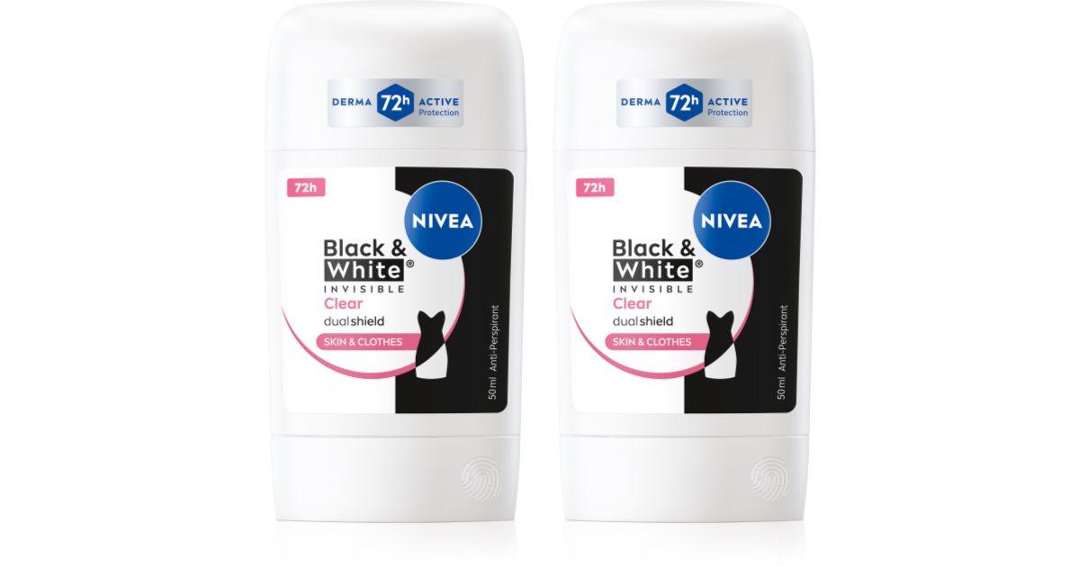 NIVEA Black & White Invisible Clear antyperspirant w sztyfcie wygodne ...