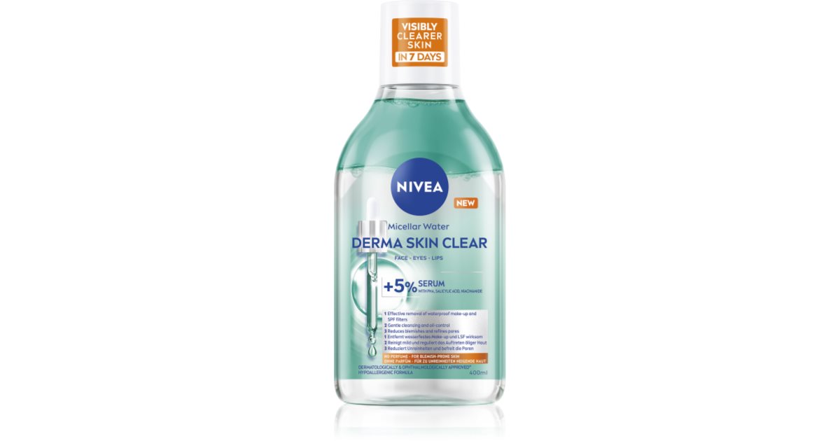 NIVEA Derma Skin Clear acqua micellare detergente contro le ...