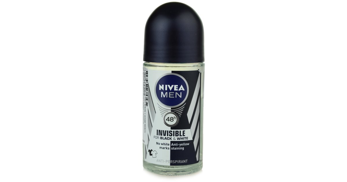 NIVEA MEN Invisible Black & White Antiperspirant Roll-On for men ...