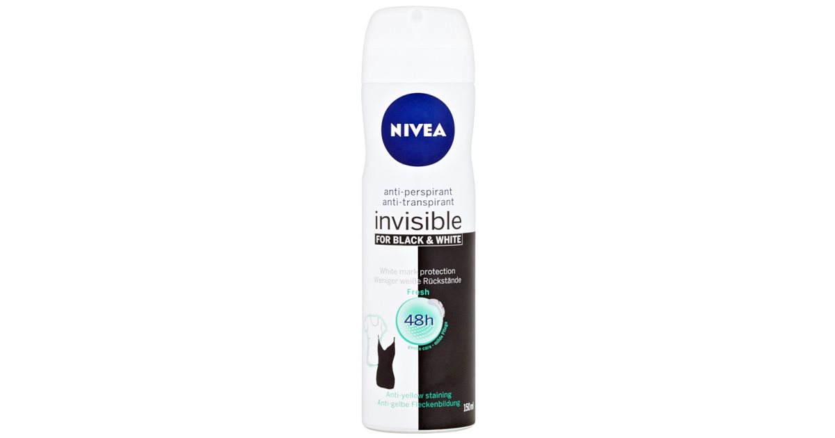 Nivea Invisible Black & White Fresh Antiperspirant Spray | notino.fi