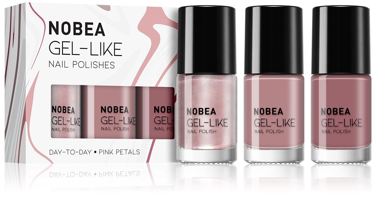 NOBEA Day-to-Day 3-Piece Gel-like Nail Polish set nail polish set Pink ...
