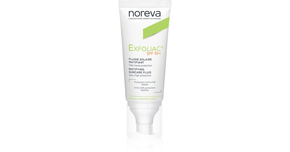 Noreva Exfoliac Mattifying Suncare Fluid SPF 50+ schützendes, mattes ...