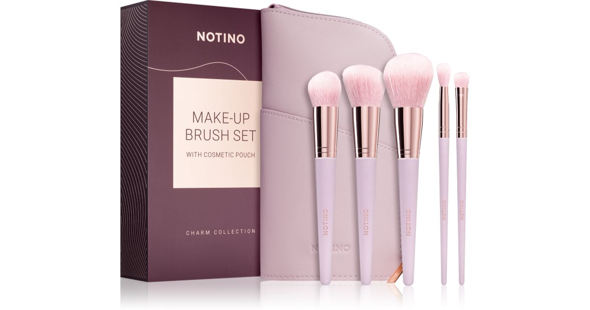 Notino Charm Collection Make-up brush set with cosmetic pouch brush set ...