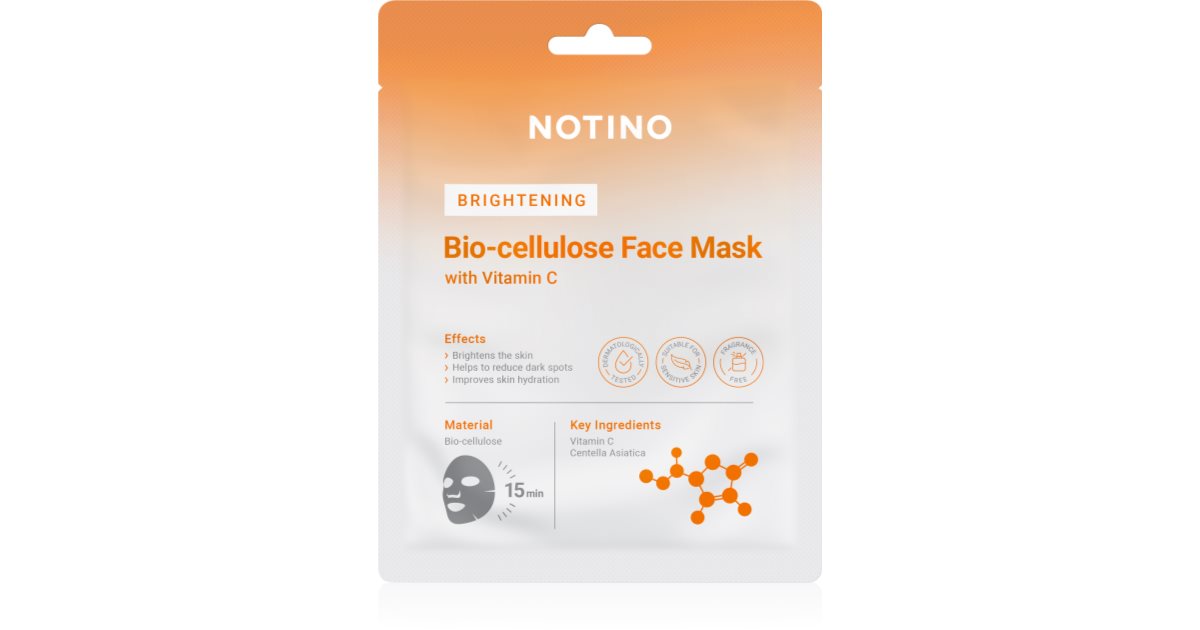 Notino Brightening Bio-Cellulose Face Mask with Vitamin C brightening ...