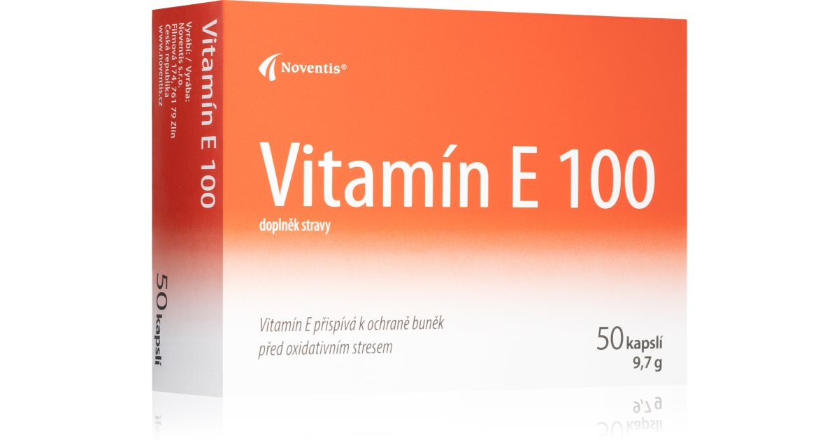 Noventis Vitamín E 100mg Kapseln zum Schutz der Zellen vor oxidativem ...
