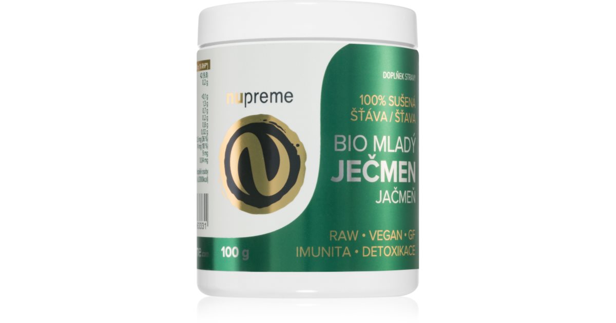 Nupreme Mladý jačmeň BIO prášok v BIO kvalite na detoxikáciu organizmu ...