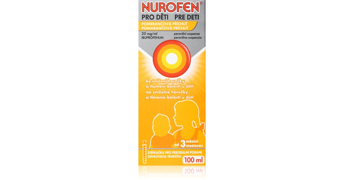 Nurofen Nurofen pro děti Pomeranč 20mg/ml perorální suspenze ke snížení ...