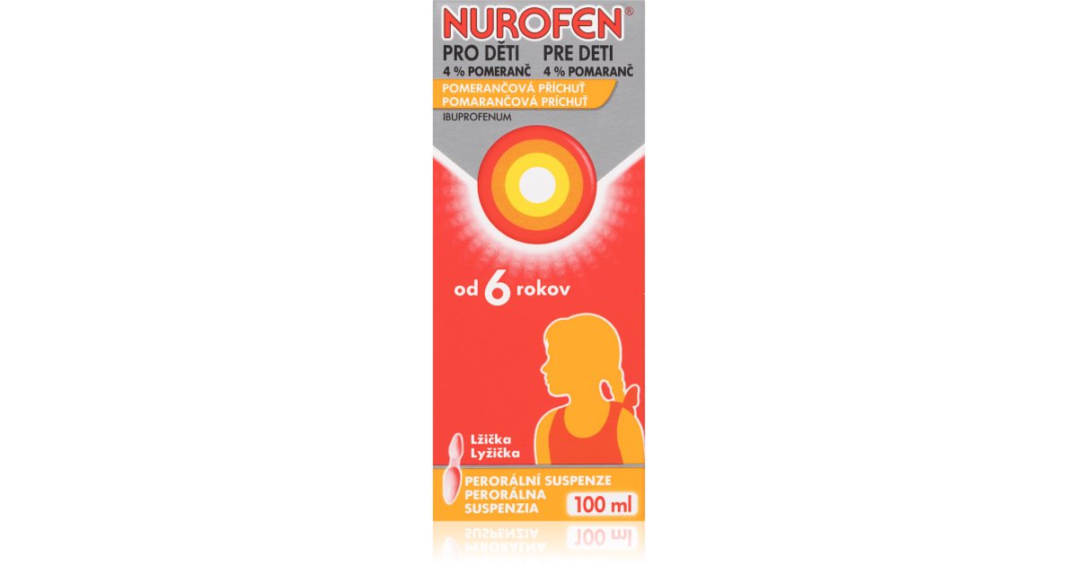 Nurofen pro děti 4% pomeranč 40mg/ml perorální suspenze ke snížení ...