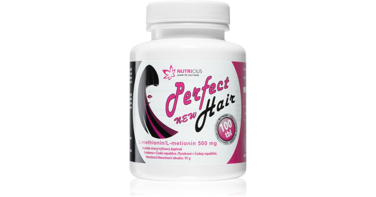 Nutricius Perfect HAIR new methionin 500mg tablety pro oslabené vlasy ...