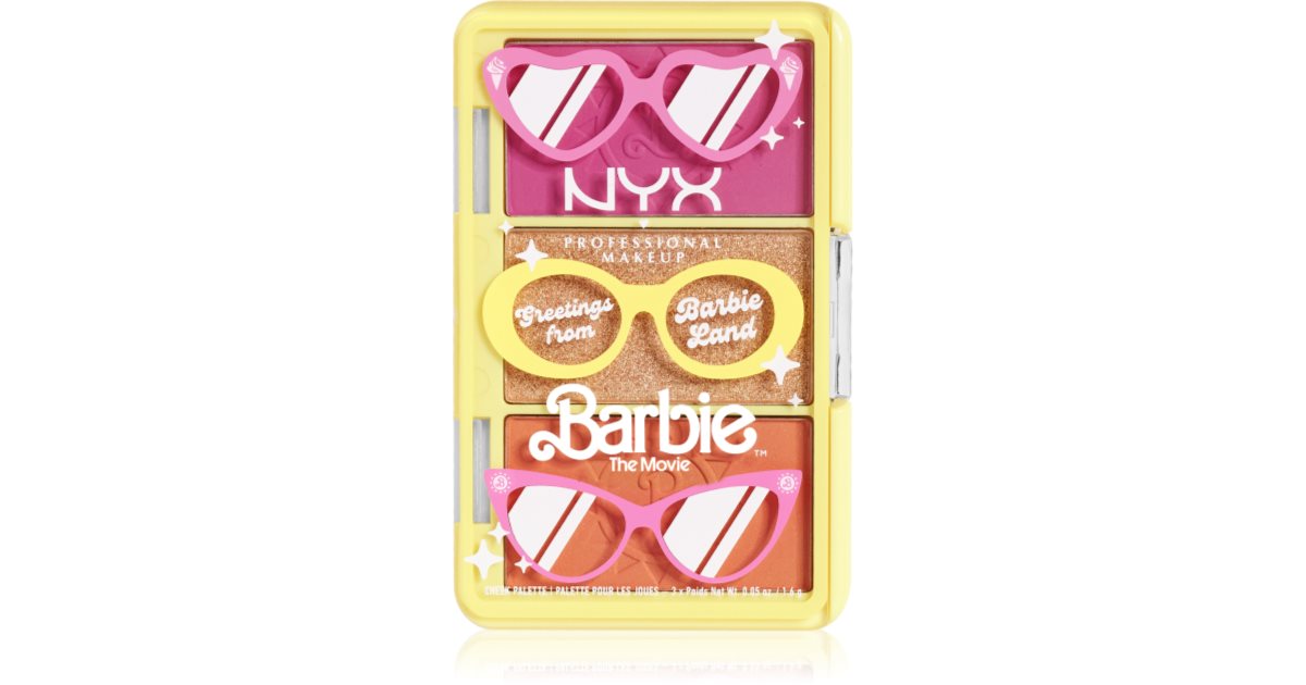 NYX Professional Makeup Barbie Mini Cheek Palette highlighter and ...