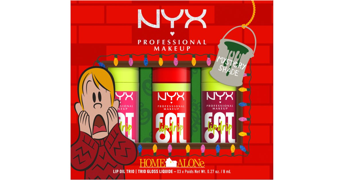 NYX Professional Makeup Home Alone Fat Oil Trio gift set for lips ...