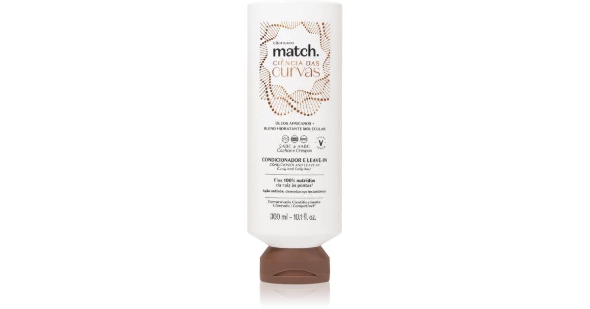 oBoticário Match. Science of Curves Leave - In Conditioner for wavy and ...