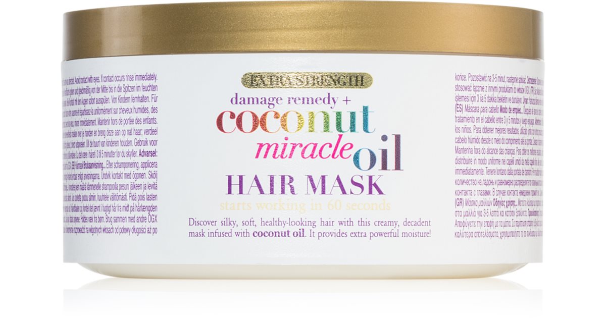 OGX Coconut Miracle Oil máscara reforçadora em profundidade para cabelo ...