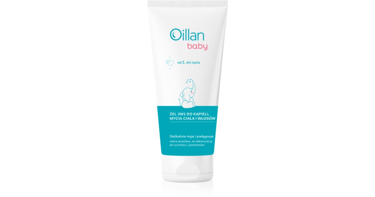 Oillan Baby Gentle Body Wash gel y champú limpiador para niños 3 en 1 ...