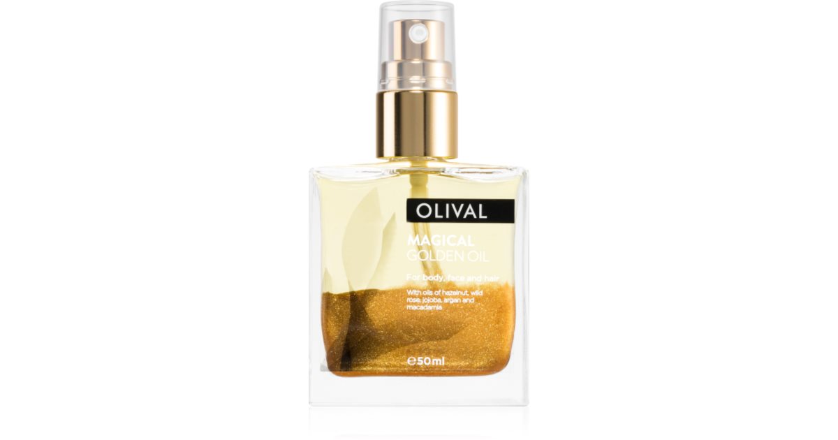 Olival Magical Gloden Oil olio secco multifunzione con glitter per viso ...