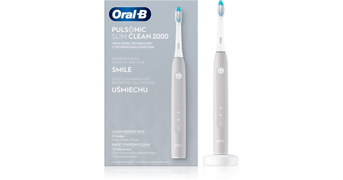 Oral-B Pulsonic Slim Clean 2000 Grey sonic toothbrush | notino.co.uk