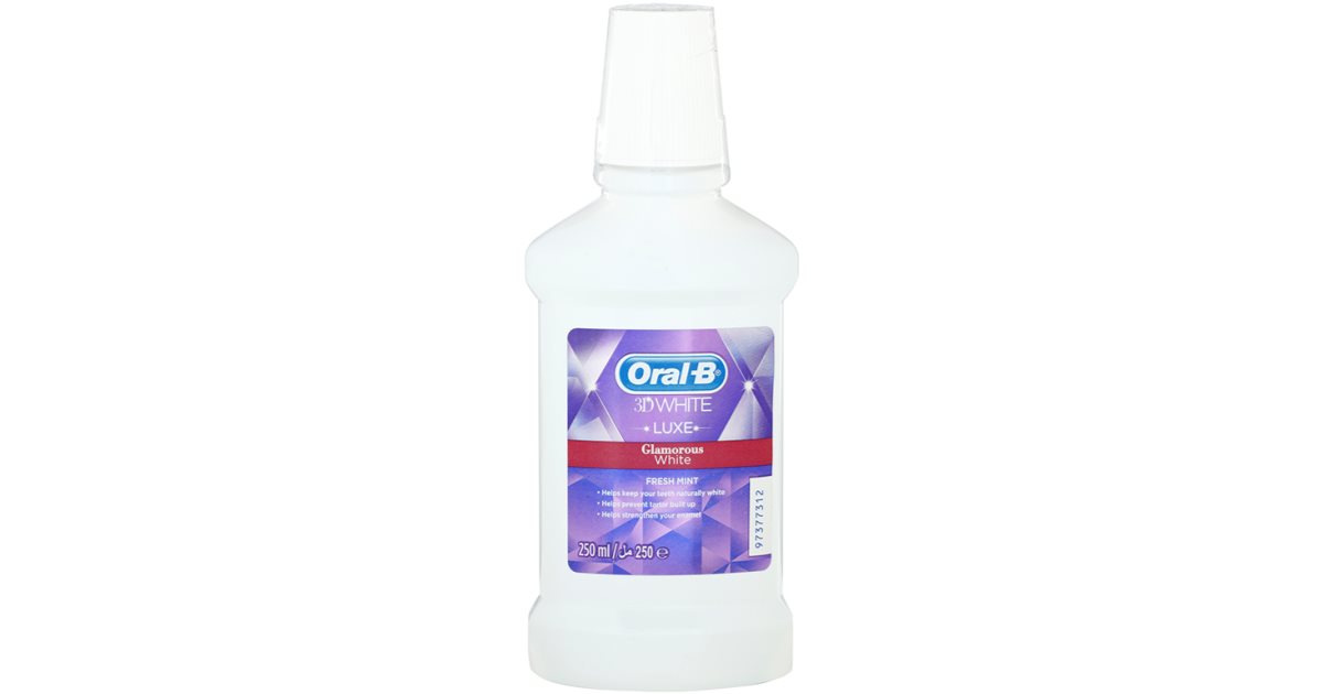 Oral B 3D White Luxe elixir bucal branqueador para reforçar o esmalte ...