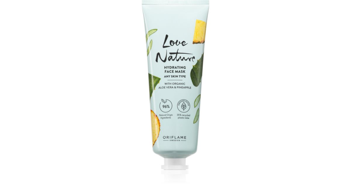 Oriflame Love Nature Organic Aloe Vera & Pineapple máscara facial ...