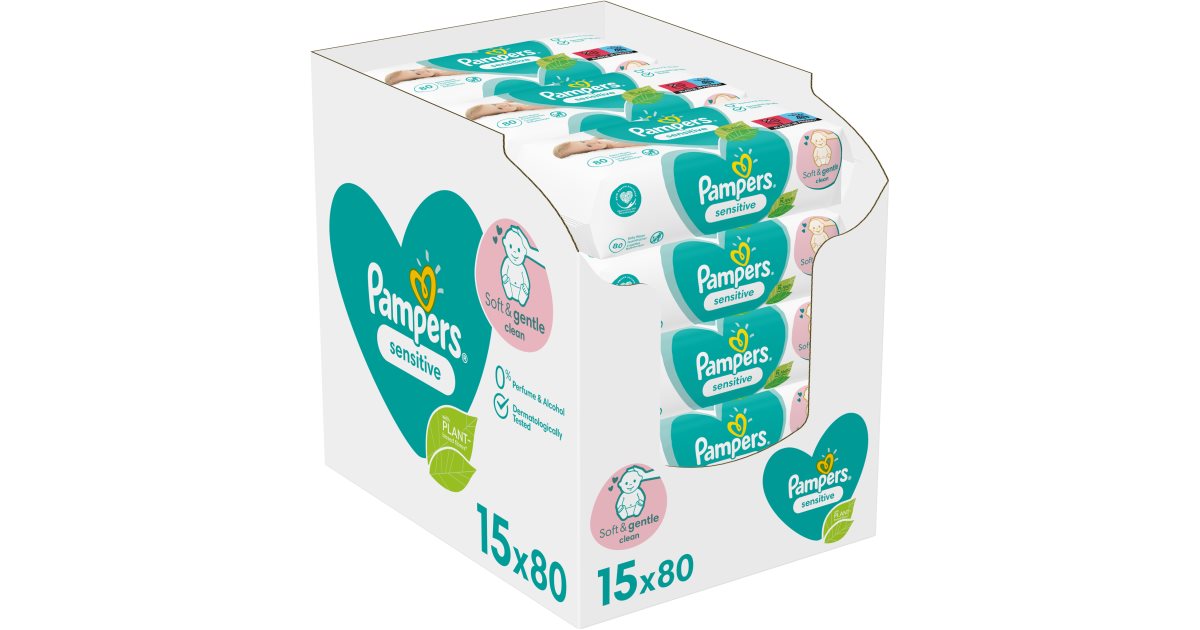 Pampers Sensitive nawil ane chusteczki oczyszczaj ce dla dzieci do skory wra liwej