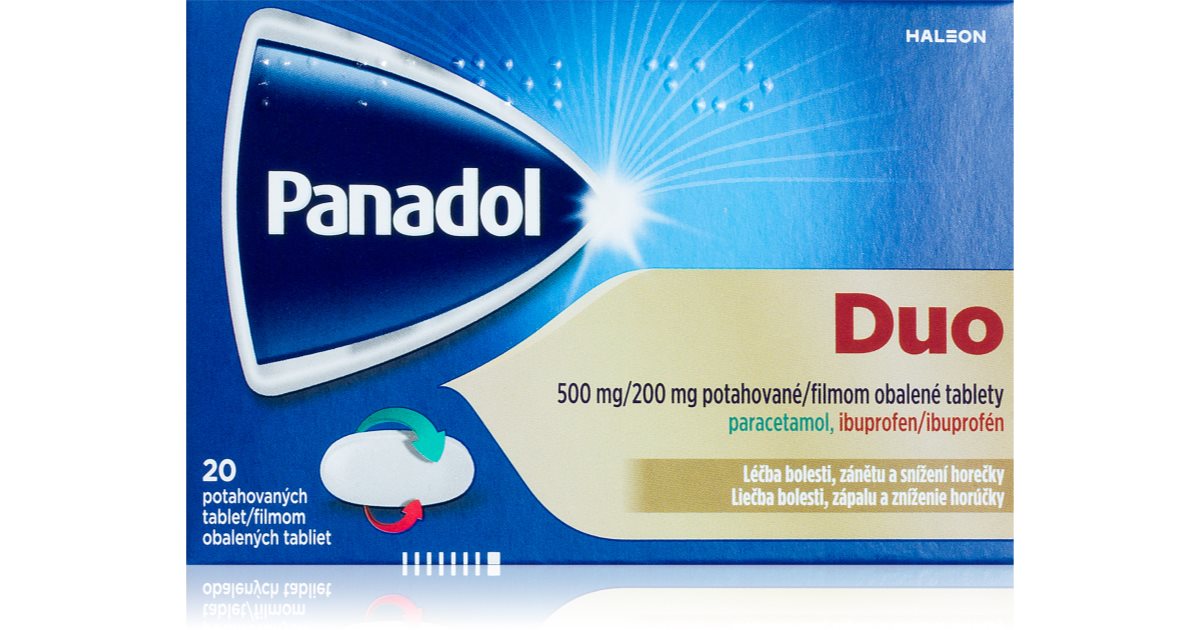 Panadol Panadol Duo 500mg/200mg potahované tablety ke snížení horečky a ...