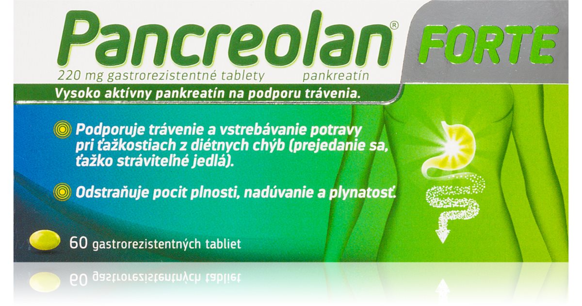 Pancreolan Pancreolan Forte 220mg enterosolventné tablety na podporu ...