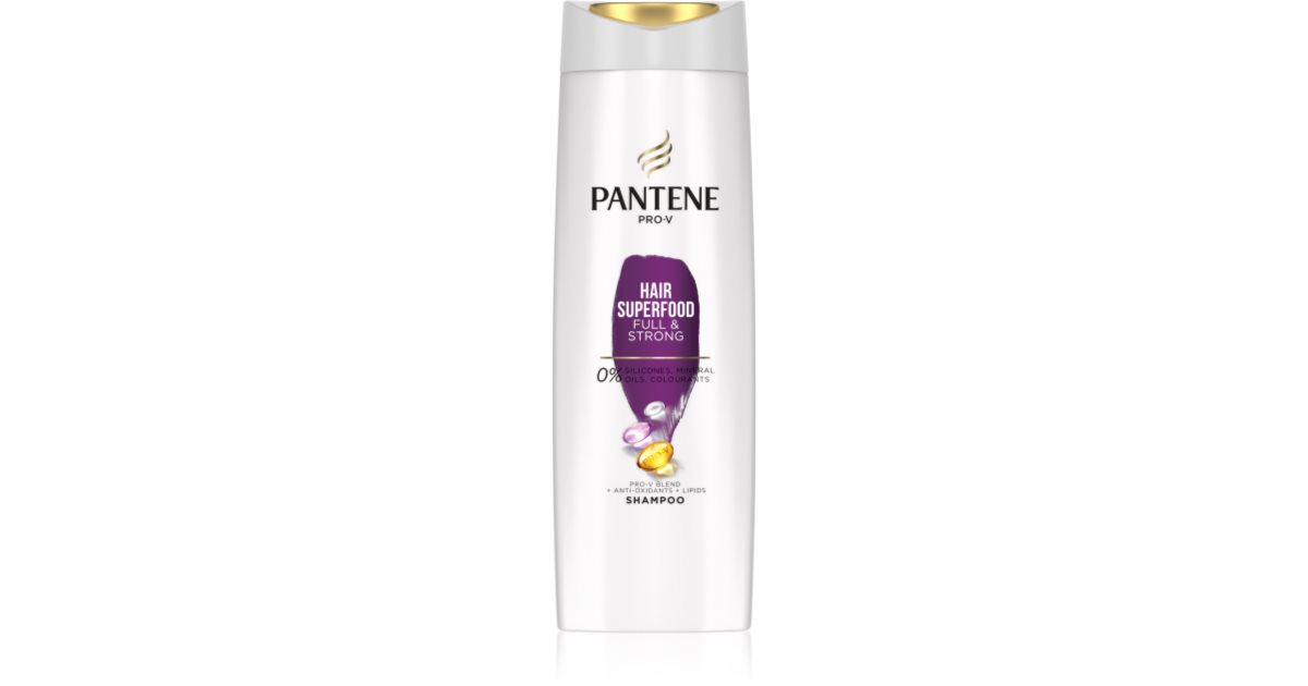 Pantene Hair Superfood Full & Strong Shampoo für Nahrung und Glanz ...