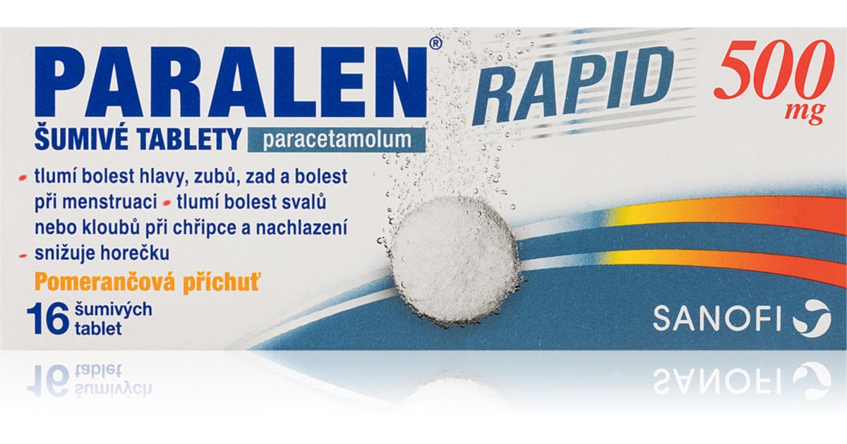 Paralen Rapid 500mg šumivé tablety ke snížení horečky a tlumení bolesti ...